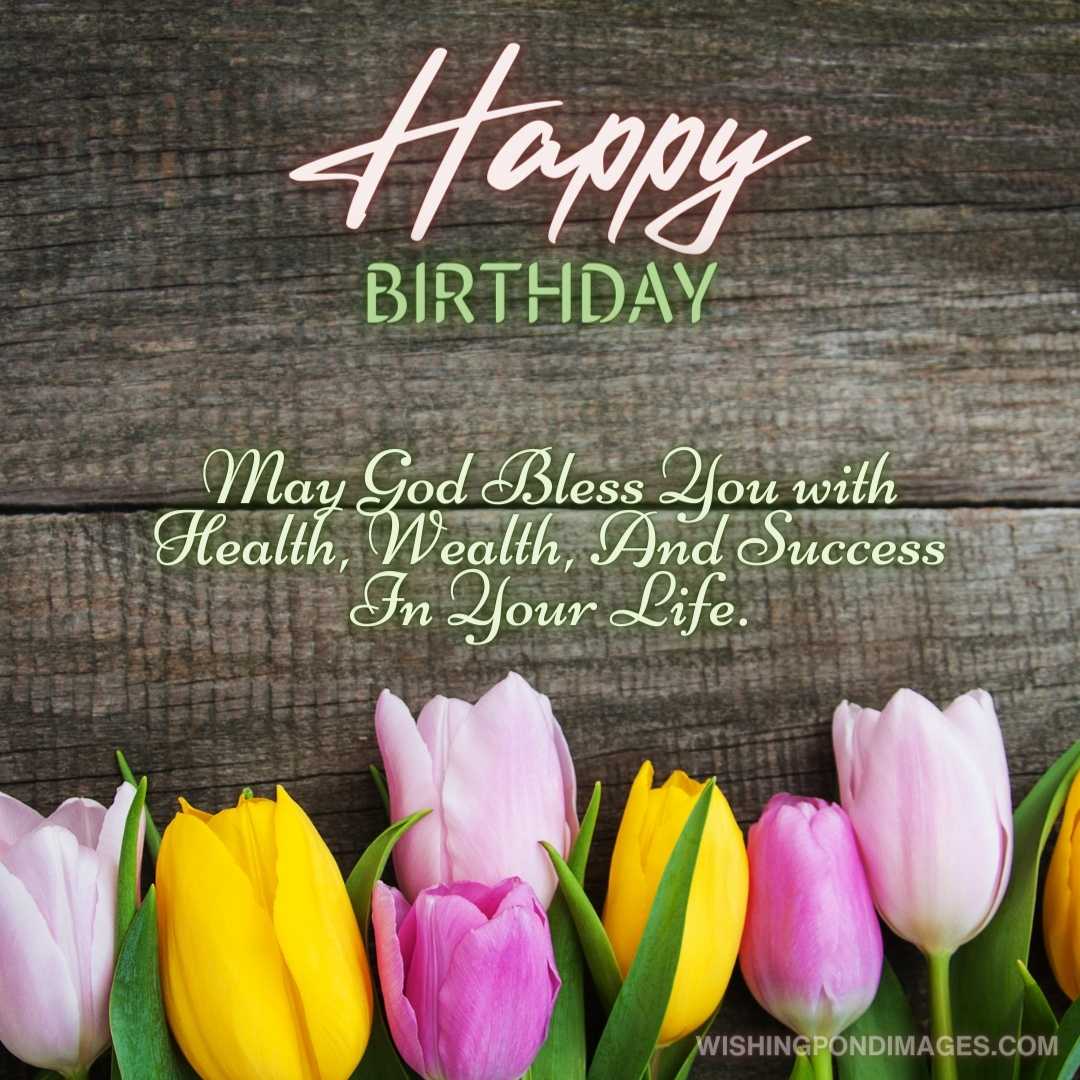 Happy Birthday Tulips Flowers Images - Wishing Pond Images
