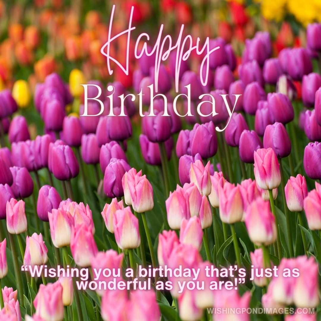 Happy Birthday Tulips Flowers Images - Wishing Pond Images