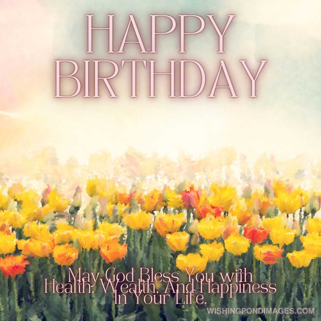 Happy Birthday Tulips Flowers Images - Wishing Pond Images
